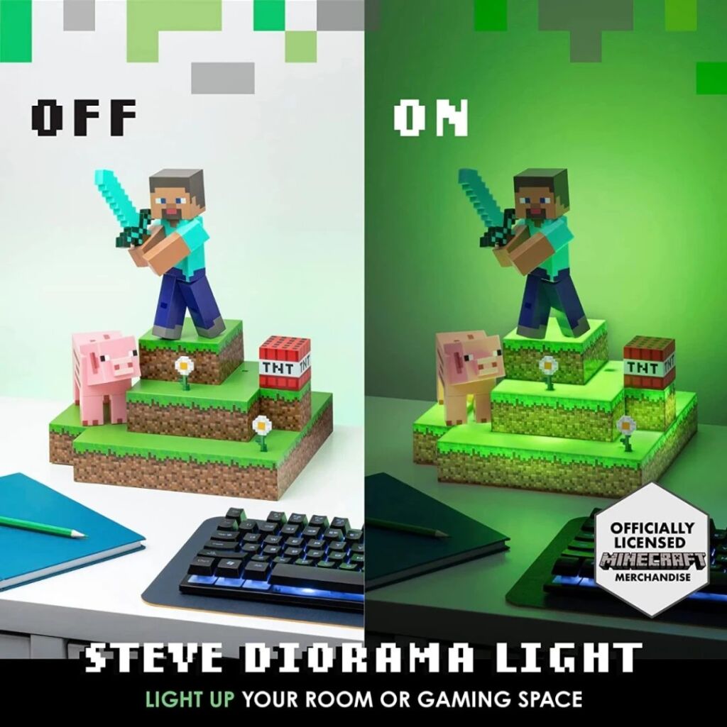 Minecraft Steve diorama lamp | Webshop A Space Oddity speelgoedwinkel ...